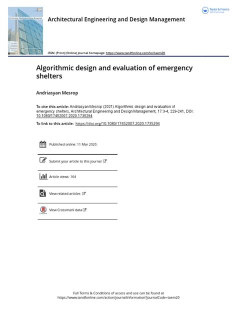 Shelter Algorithmic Design And Evaluation Of Emergency Shelters Pdf