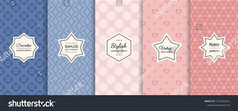 Vector Geometric Seamless Patterns Collection Set Stock Vector Royalty