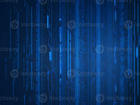 Ai Generated Blue Digital Binary Data On Computer Screen Background