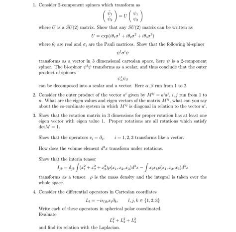 Solved Consider 2-component spinors which transform | Chegg.com