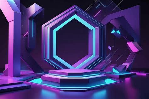 premium photo purple blue geometric fusion 3d rendering for diverse