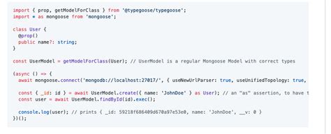 basic examples missing · issue 176 · typegoose typegoose · github