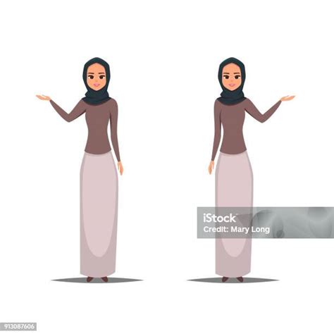Hijab와 만화 비즈니스 아랍 여자 캐릭터 경영자에 대한 스톡 벡터 아트 및 기타 이미지 경영자 교사 교육 관련 직업