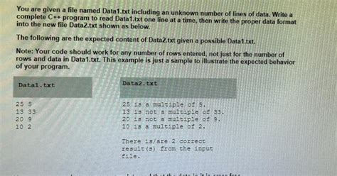 solved you are given a file named data1 txt including an