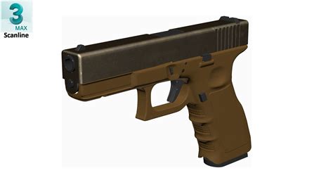 3d Model Glock 17 Brown Rough Vr Ar Low Poly Cgtrader