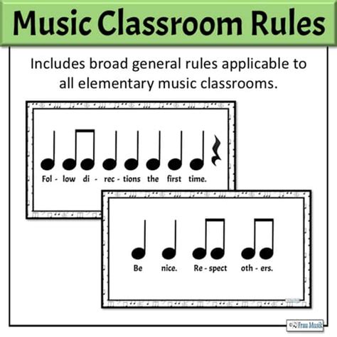 Free Elementary Music Classroom Rules Posters Printable Back To
