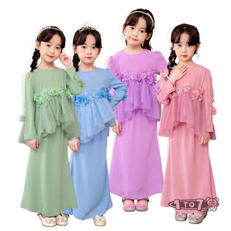 Baju Kurung Budak Bunga Kurung Set Budak Kurung Raya Budak 2025 Girl