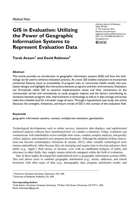 Pdf Gis In Evaluation Utilizing The Power Of Geographic Information Systems To Represent