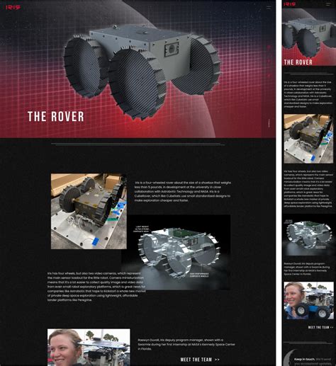 Iris Lunar Rover Website Concept