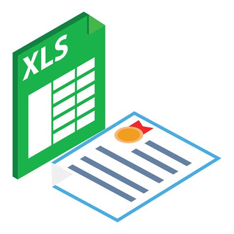 Xls File Icon Isometric Style 15883151 Vector Art At Vecteezy
