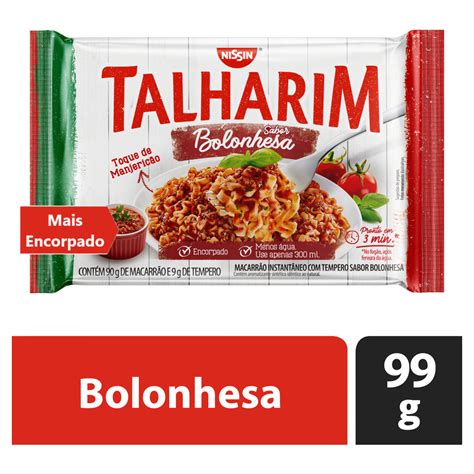 Macarrão Instantâneo Talharim Bolonhesa Nissin Pacote 99g Casa Do Sabão Marco Dois