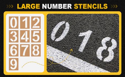 Briwooody Large Number Stencil 0 9 Numbers Pavement