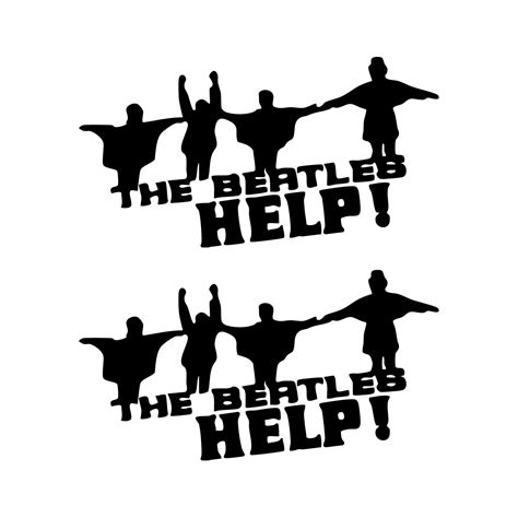 The Beatles Help Stickers Silhouette Decals 2 Pack