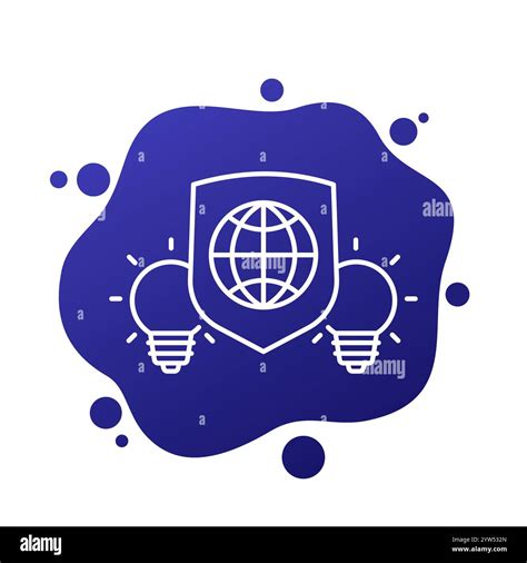 Global Patent Protection Icon In Line Design Stock Vector Image And Art