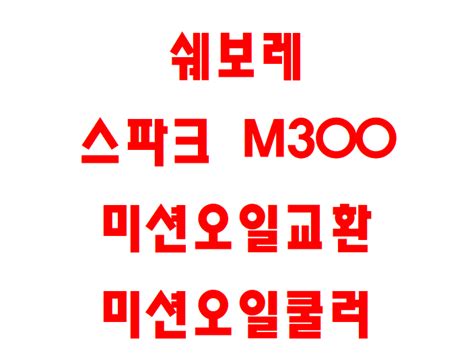 쉐보레 스파크 M300 미션오일 순환식교환 미션쿨러 튜닝 네이버 블로그