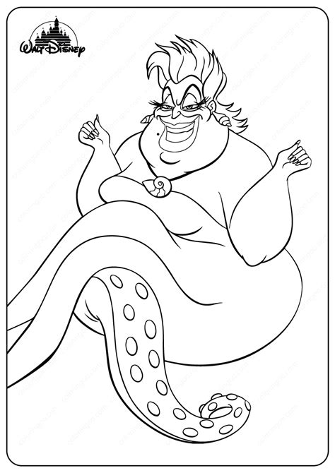 Disney Sea Witch Ursula Coloring Pages Witch Coloring Pages Mermaid