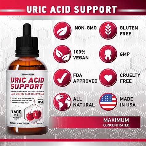 Uric Acid Support With Tart Cherry Extract Liquid Supplement For