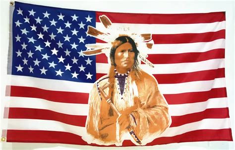 Luckgeey Usa Native American Flag Indian Us Flag 3x5ft