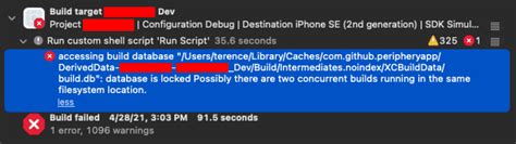 Problems Integrating Into A Run Script Build Phase Getting Database