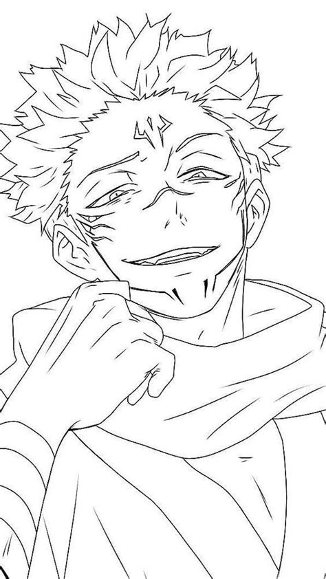 Free Yuji Itadori Coloring Page Jujutsu Kaisen Sukuna Outline