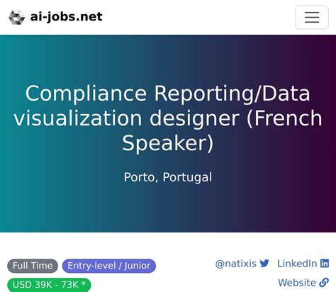 [hiring] Compliance Reporting Data Visualization Designer French