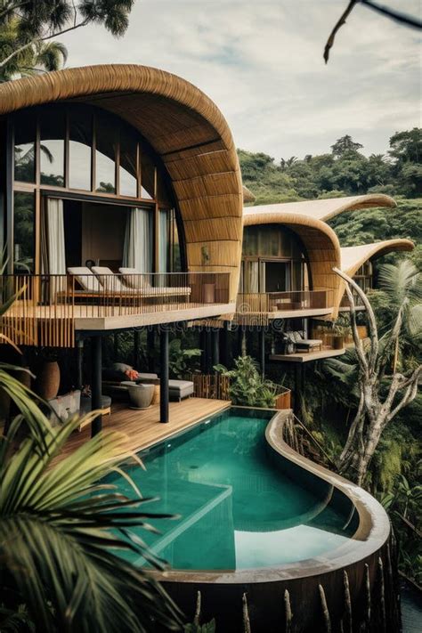 A Spa Hotel In The Jungle A Relaxation Area By The Pool And Modern