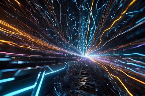 Patterns Of Fiber Optics Premium Ai Generated Image