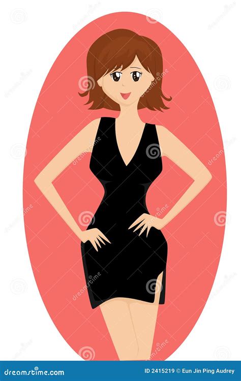 Cute Cartoon Lady Stock Vector Illustration Of Brunette 2415219
