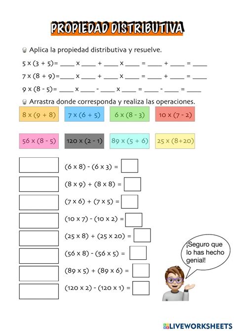Ejercicio Interactivo De Propiedad Distributiva Para Cuarto De Primaria Propiedades De La
