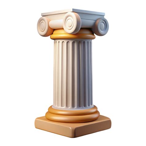 Elegant Energetic Elegant Classical Greek Ionic Column No Background