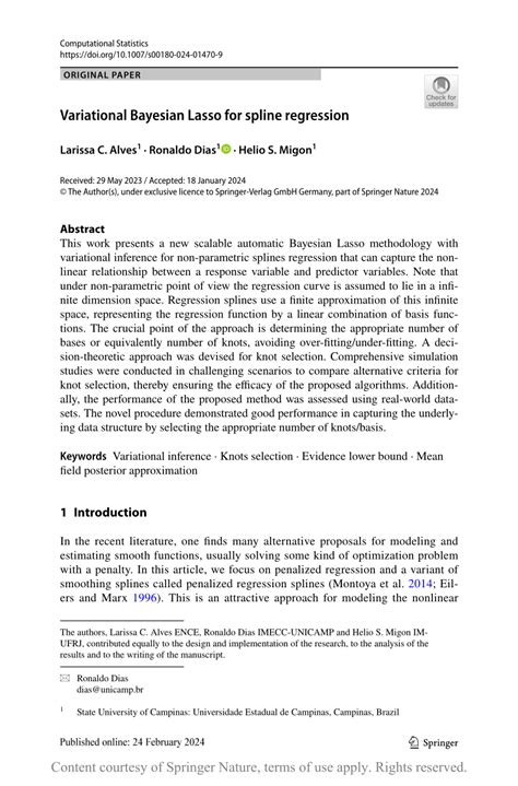 variational bayesian lasso for spline regression request pdf