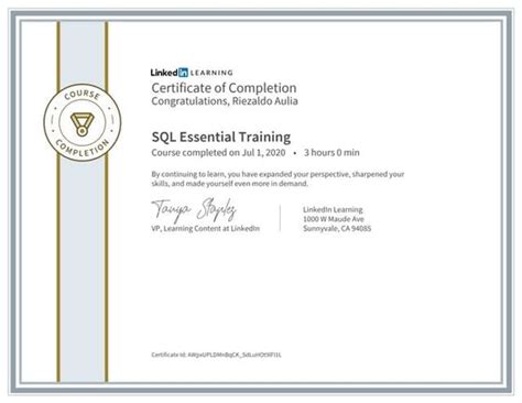 sql fundamental course completion certificate sololearn ppt