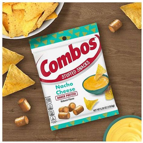 Combos Stuffed Snacks Nacho Cheese Baked Pretzel Snacks 63 Oz
