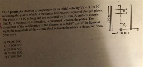 solved ie 13 5 points an electron is projected with an