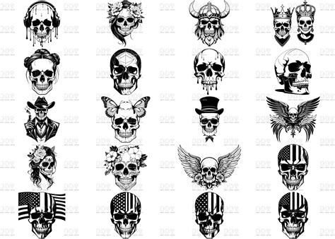 Skull Svg Bundle Skull Svg Png Skull Head Svg Girl Skull Svg Skull