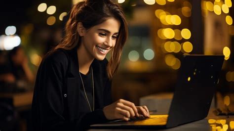 Premium Photo Portrait Of Happy And Successful Female Programmer Inside Office At Workplace