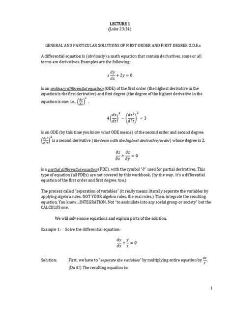 Variables Separable Pdf Ordinary Differential Equation Equations