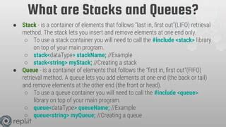 C Lesson Data Structures Vector Queue Stack Pdf