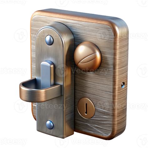 Impressive Rustic Smart Door Lock Brushed Metal Isolated Element Genuine 57858367 Png