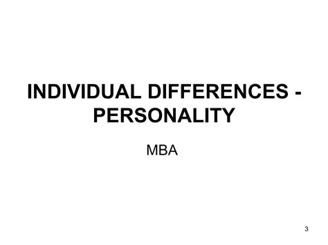 Individual Differences Personality Ppt