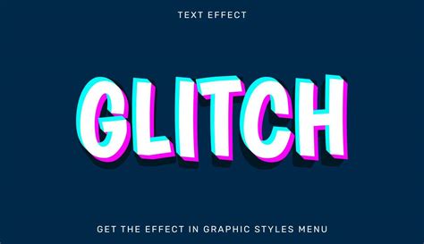 Vector Illustration Of Editable Glitch Text Effect 23565280 Vector Art