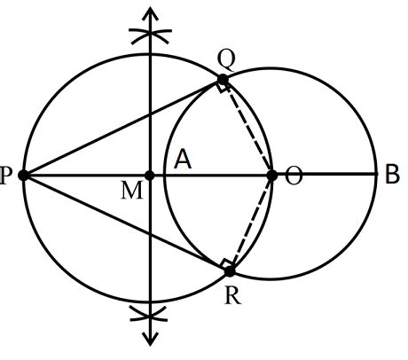 Draw A Circle With Given Line SegmentABas Diameter Then Construct A Tangent To The Circle From