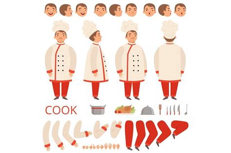 Cook Animation Chef Characters Body A Graphic By Onyx Vector