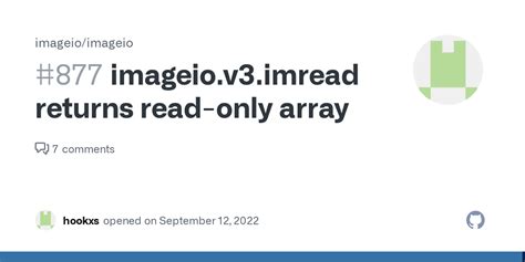 Imageiov3imread Returns Read Only Array · Issue 877 · Imageio