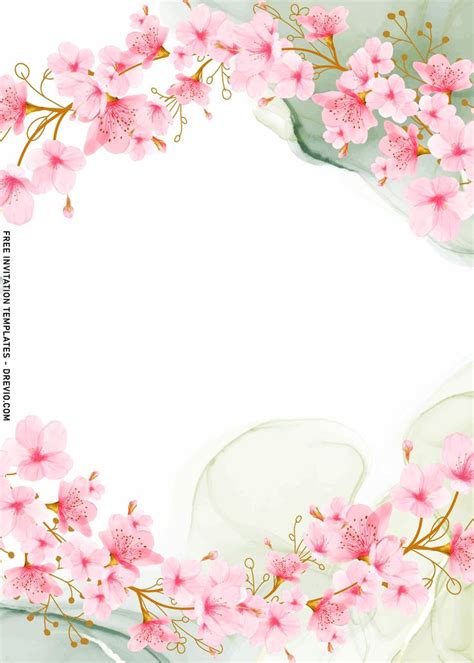 8 Stunning Cherry Blossom Quinceanera Floral Invitation Templates