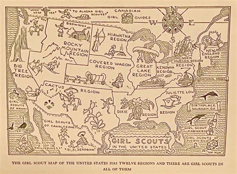 1940 Girl Scouts Map Of The Us Rmapporn