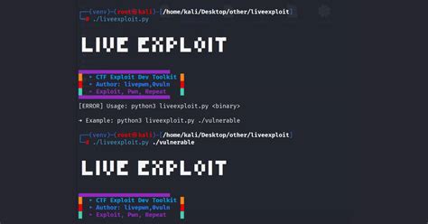 National 🎯 Live Exploit 🎯 A Ctf And Binary Exploitation Toolkit That