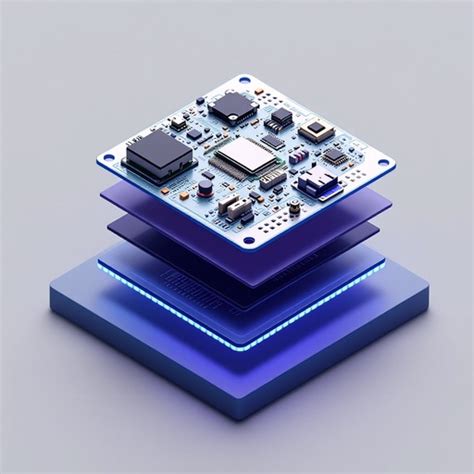 Free Floating Circuit Layers Photo Circuit Microcontroller Isometric Download At StockCake