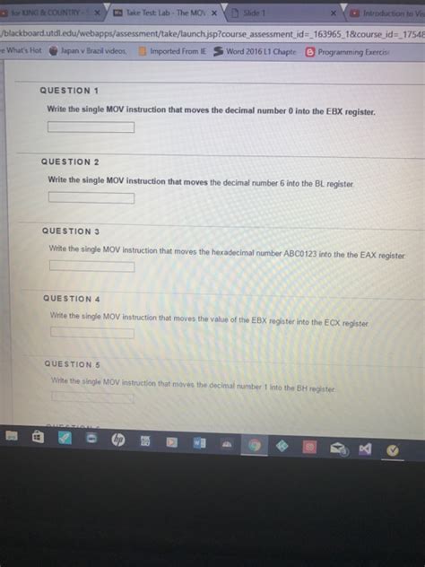 solved write the single mov instruction that moves the