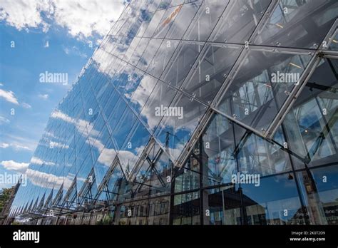 Reflections On A Modern Glass And Steel Building In Copenhagen Denmark